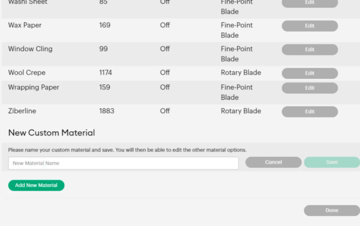 HOW TO CREATE A CUSTOM MATERIAL SETTING IN CRICUT DESIGN SPACE - Dusty ...