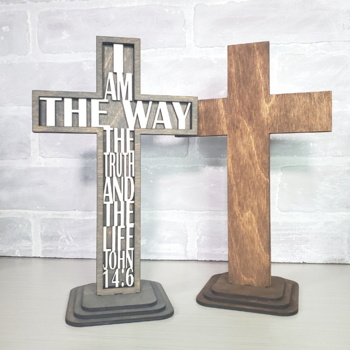 I Am The Way Wooden Cross - Dusty Blue Cottage